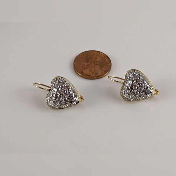 Butler | Jewelry | Vintagebutlerheart Swarovski Gold Earrings Pierc ...
